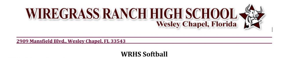 Softball | Wiregrass Ranch High School